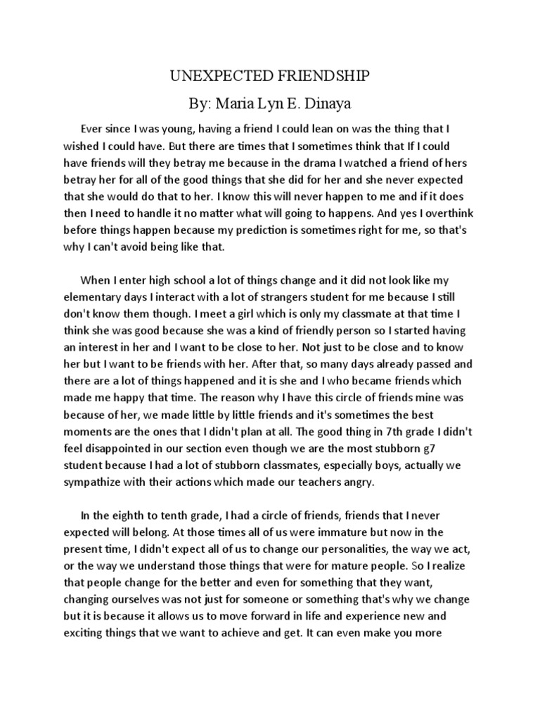 Cnf Unexpected Friendship Pdf