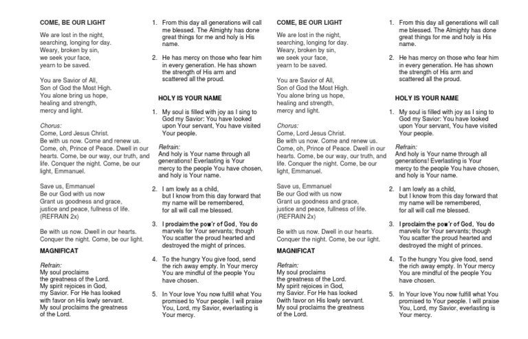 Advent Hymns Pdf Mercy Jesus