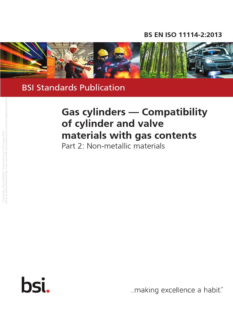 BS en ISO 11114-2 - Compatibility of Materials | PDF | Combustion | Gases