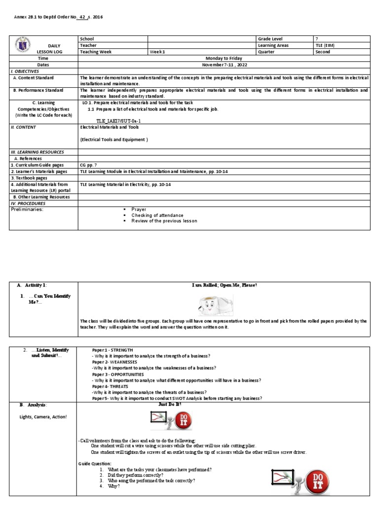 EIM Exploratorys DLL Week 1 | PDF | Learning | Teachers