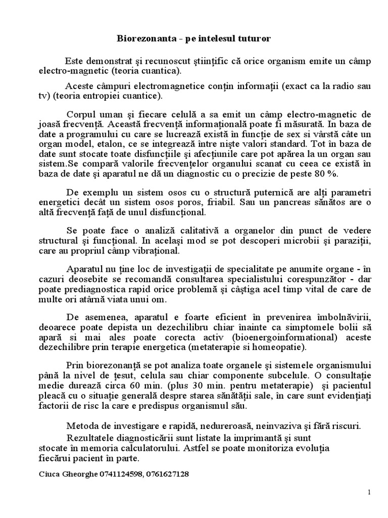Biorezonanta Magnetica | PDF