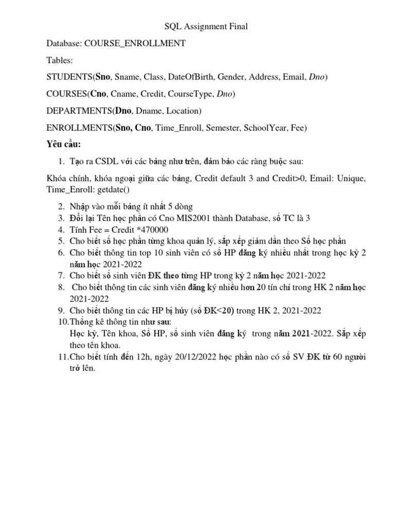 SQL Assignment Final | PDF