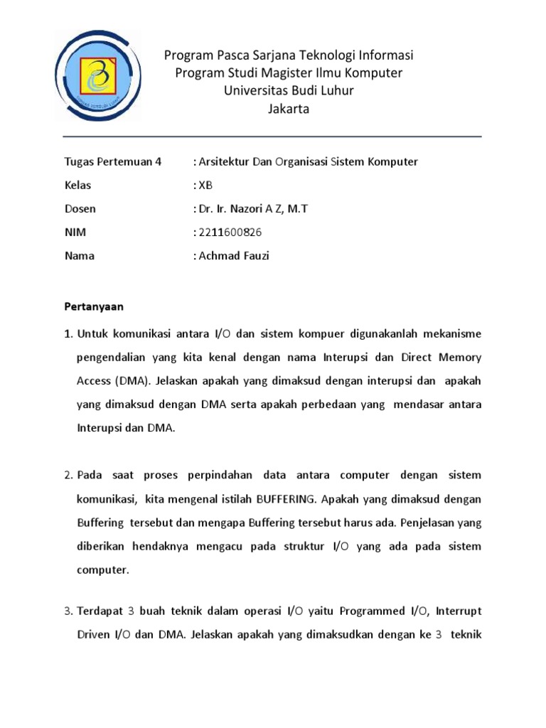 Tugas Pertemuan 4 Kelas XB - 2211600826 Achmad Fauzi | PDF
