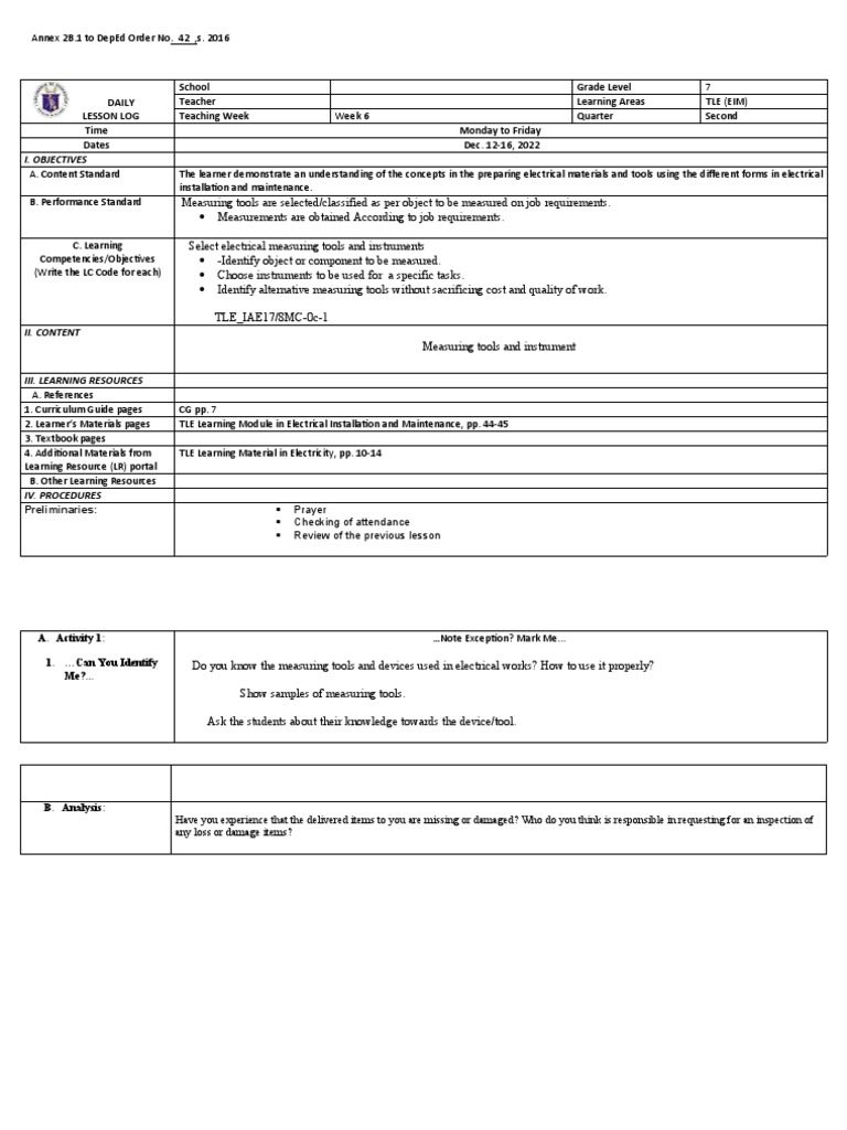 EIM Exploratorys DLL Week 6 | PDF | Learning | Teachers