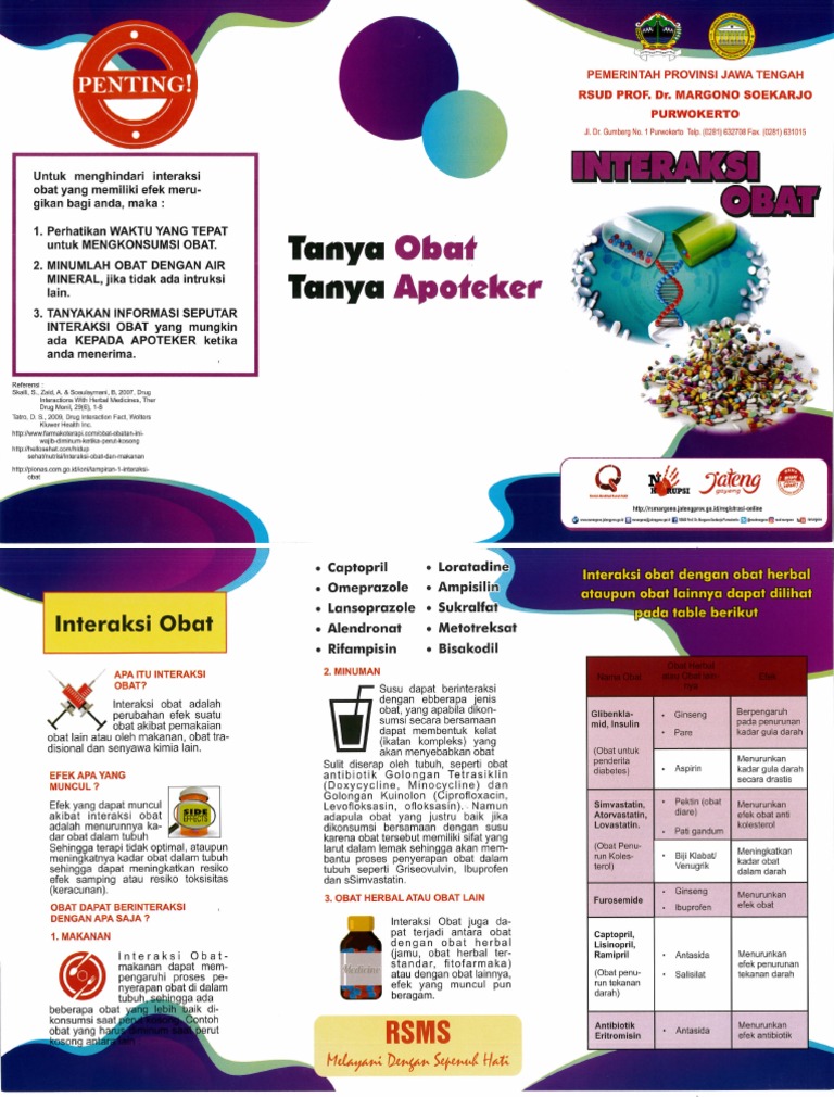 Leaflet Farmasi Interaksi Obat | PDF