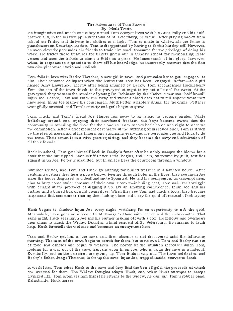 Tom Sawyer's Mischief and Adventures | PDF | The Adventures Of Tom Sawyer