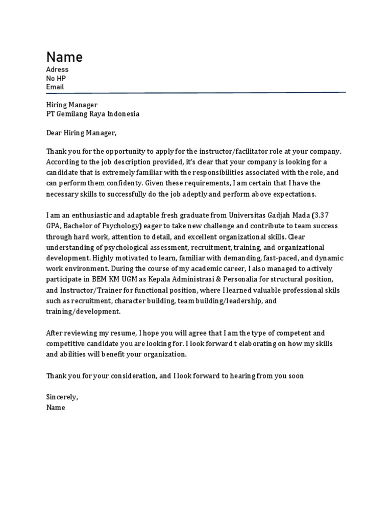 Contoh Cover Letter | PDF