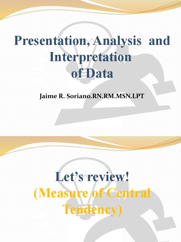 Data Presentation and Analysis Guide | PDF | Standard Deviation | Mean