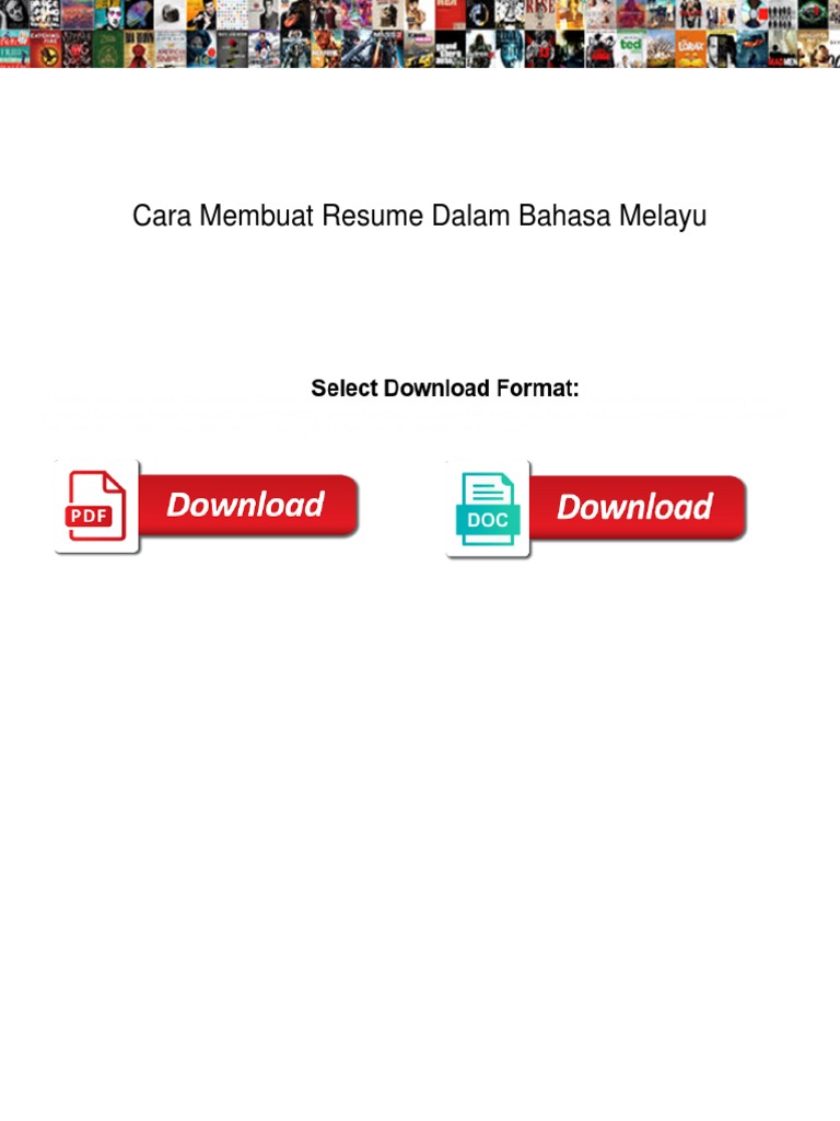 Resume Dalam Bahasa Melayu | PDF