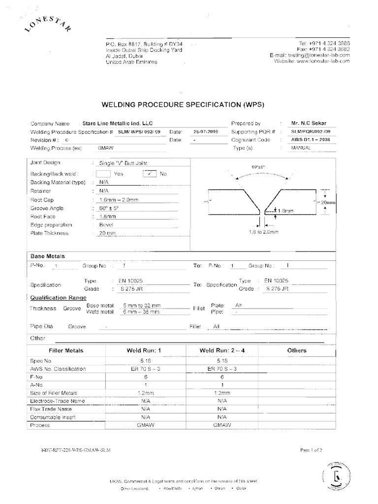Welding Procedure Specification (WPS) (Pdfdrive) | PDF