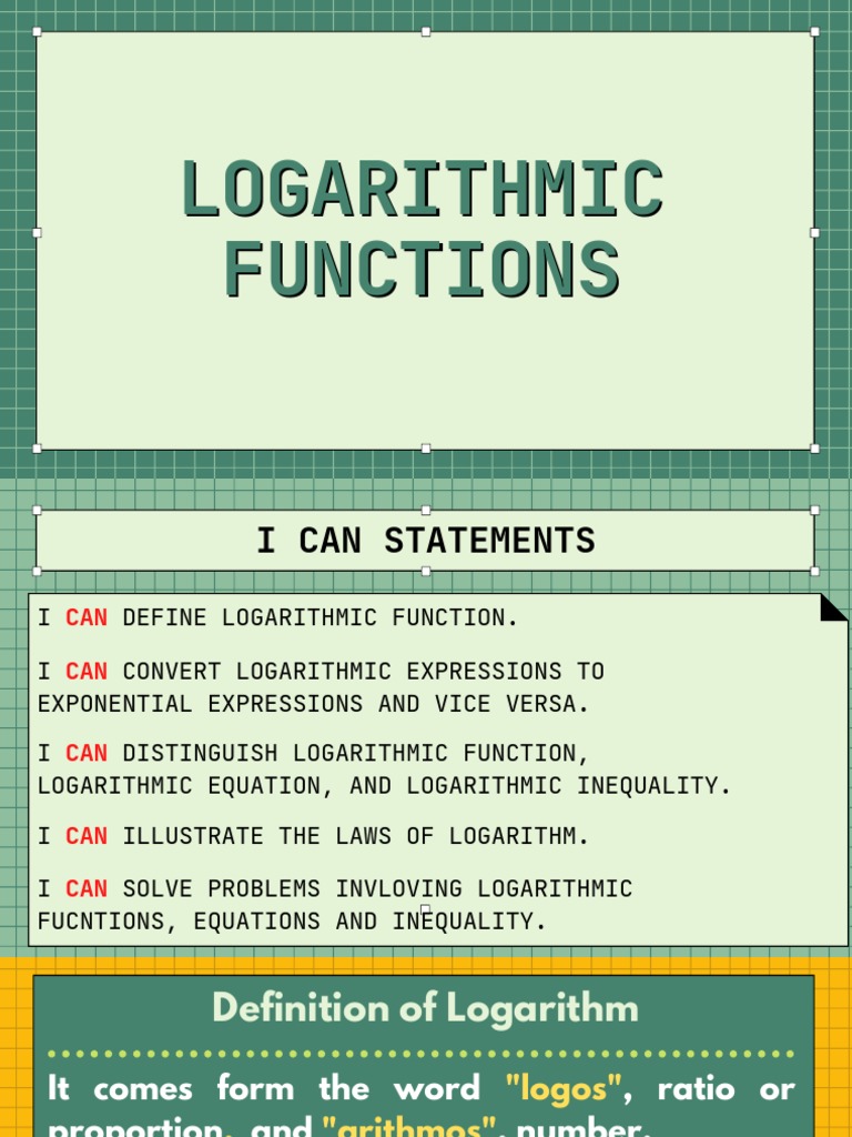 Logarithmic Functions | PDF