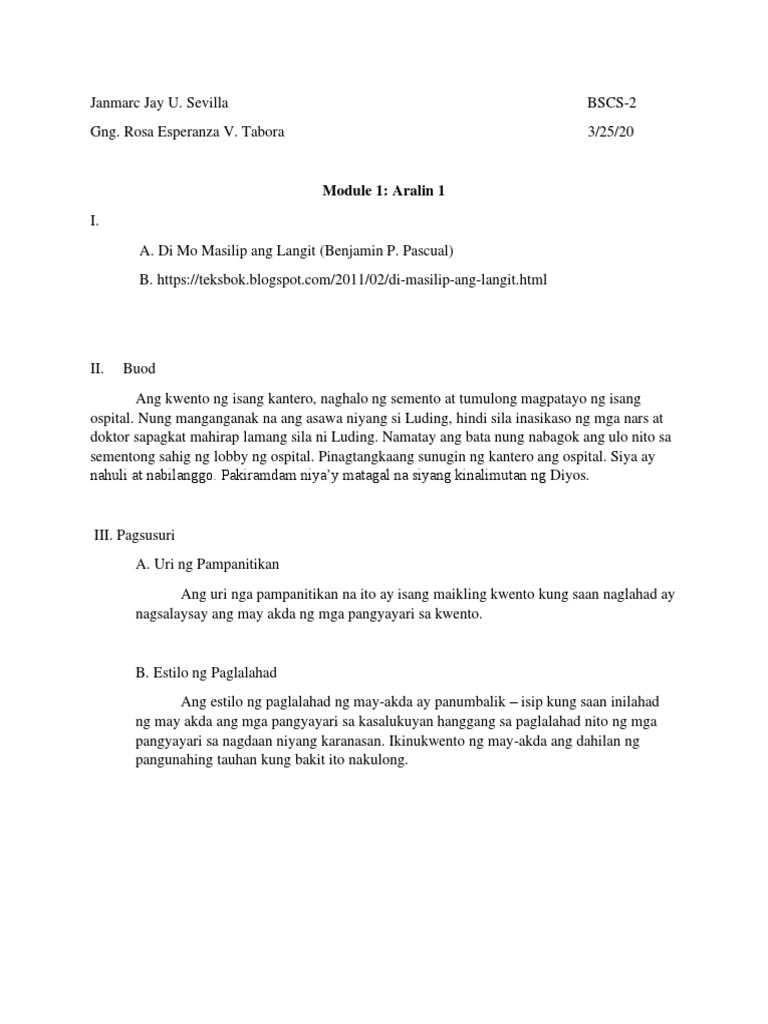 Soslit Module 1 2 Janmarc Jay Sevilla | PDF