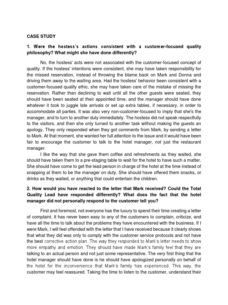 Operations and Management and TQM Case Study | PDF