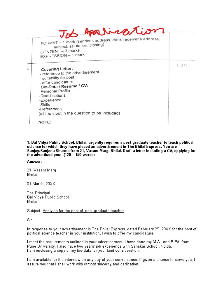 Job Application, Sample | PDF