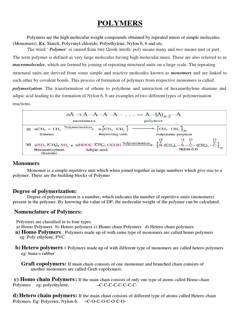 Polymers | PDF | Polymers | Thermoplastic