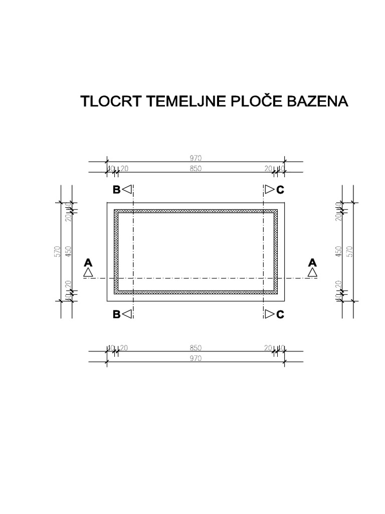 Tlocrt Temeljne Ploče Bazena | PDF