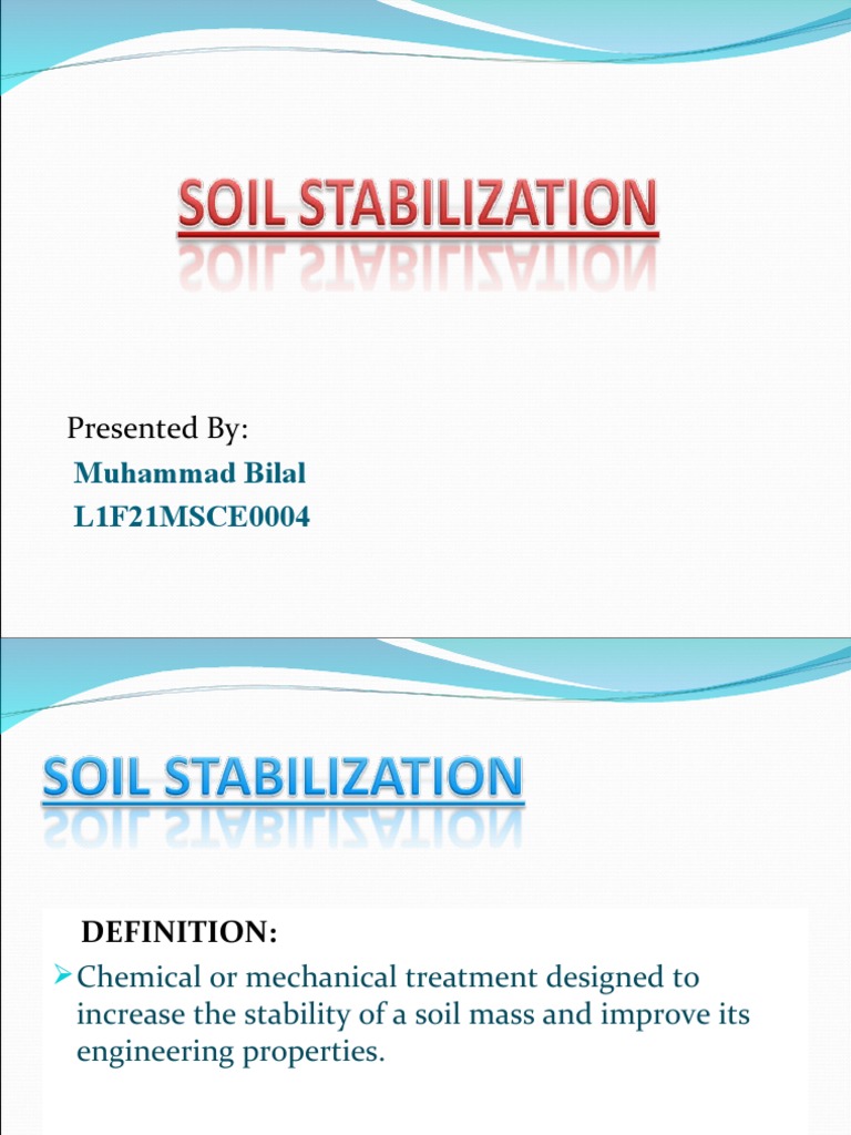 Soil Stabilization Presentation | PDF | Soil | Cement