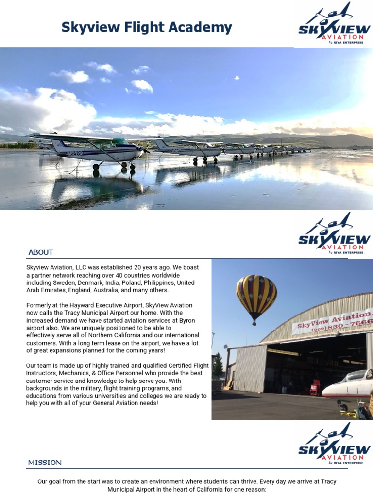 Skyview Flight Academy Specializes In Aviation Training PDF Airport