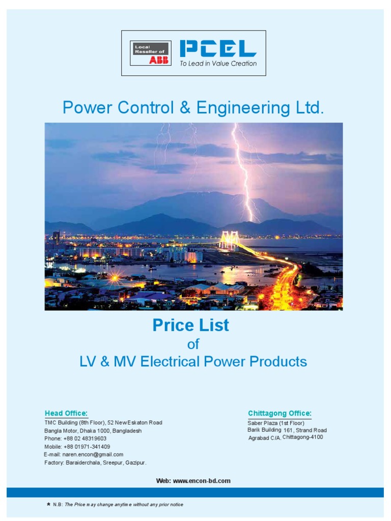 Price List of ABB (PCEL) | PDF | Electrical Substation | Power (Physics)