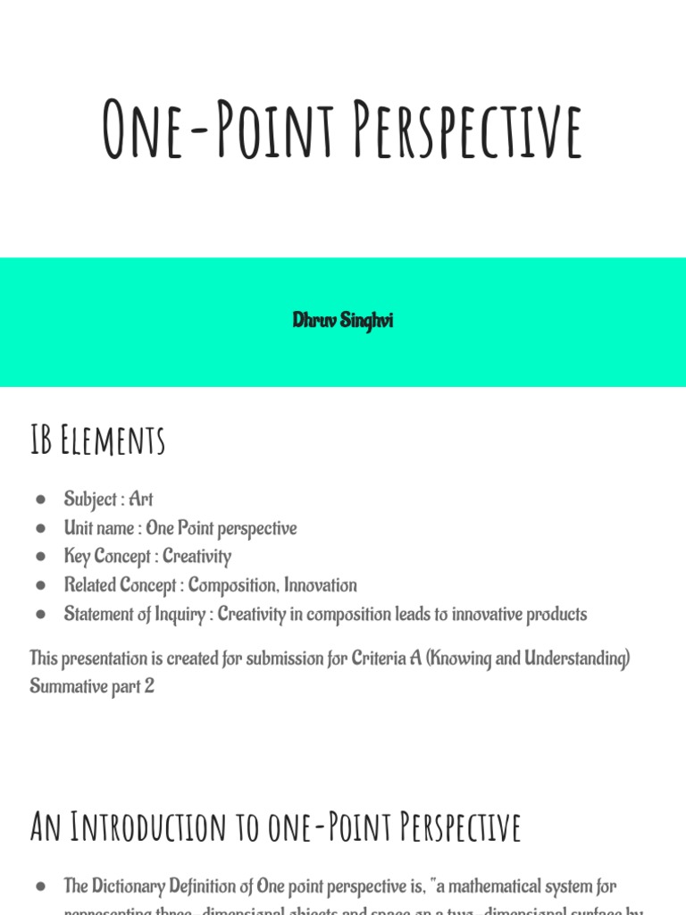 One-Point Perspective | PDF