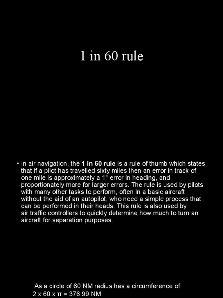 Understanding the 1 in 60 Rule in Aviation | PDF