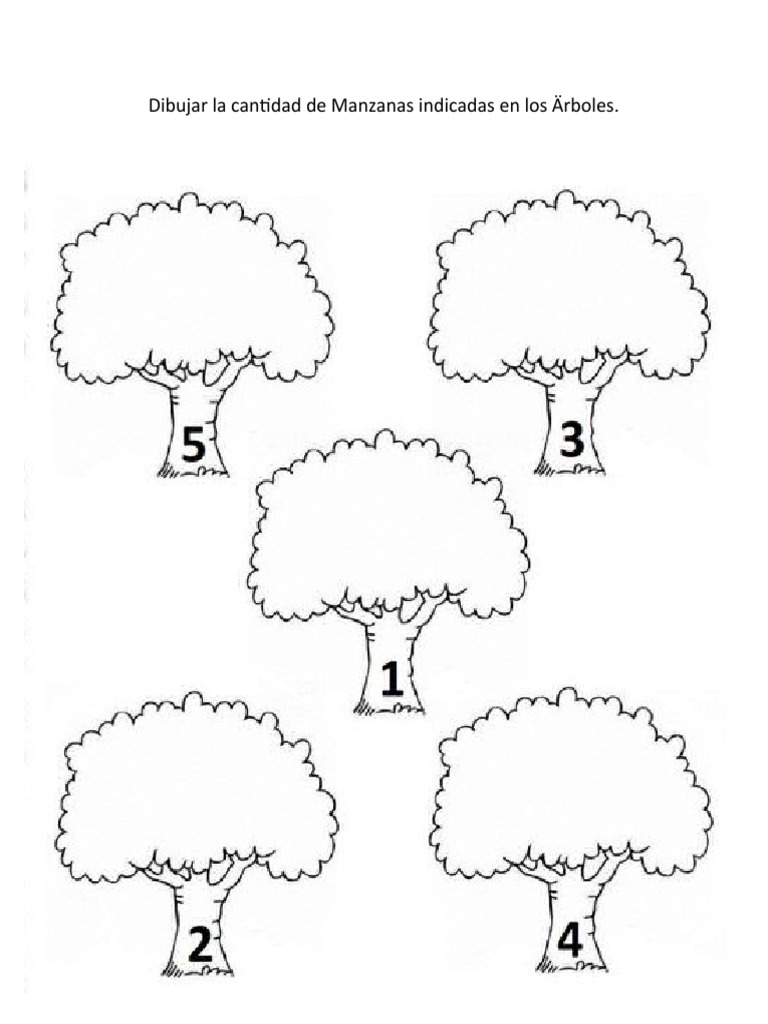 Dibujar La Cantidad de Manzanas Indicadas en Los Ärboles | PDF