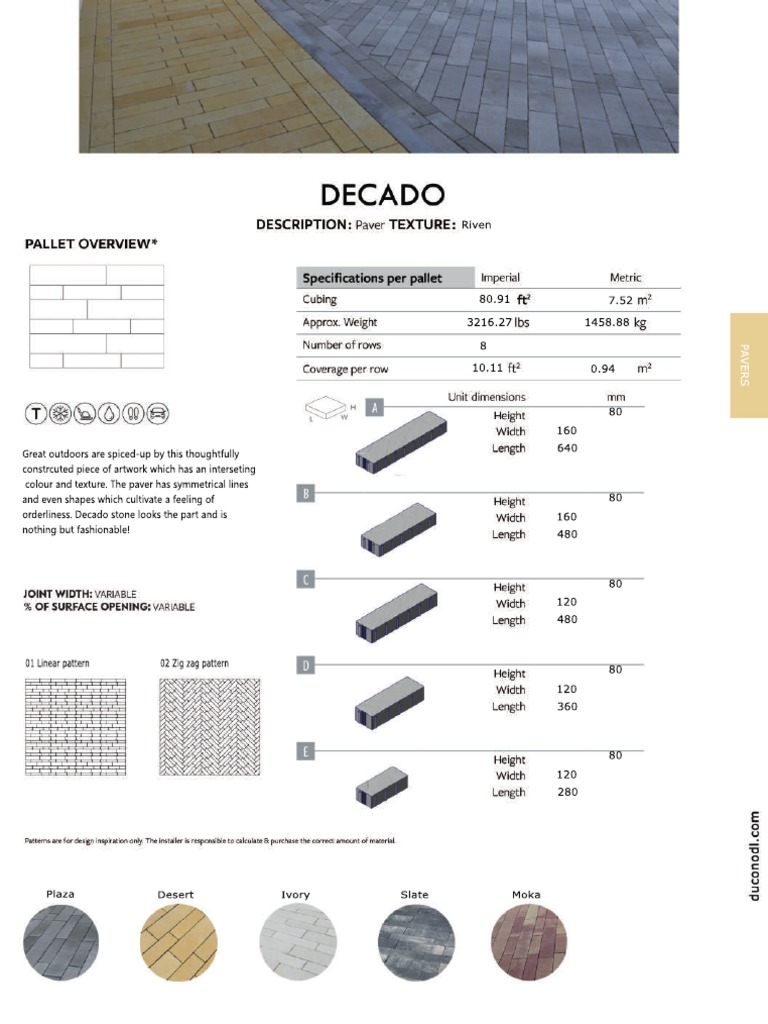 Ducon Paver Specification | PDF