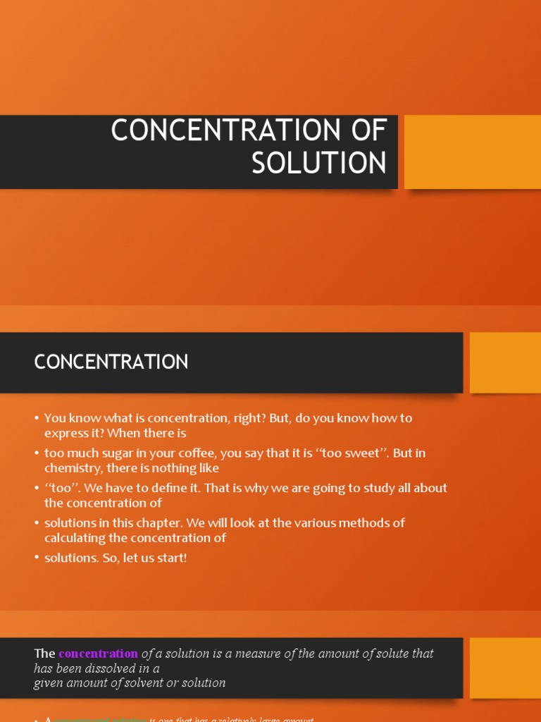 Calculating Concentration: Methods for Expressing the Amount of Solute ...
