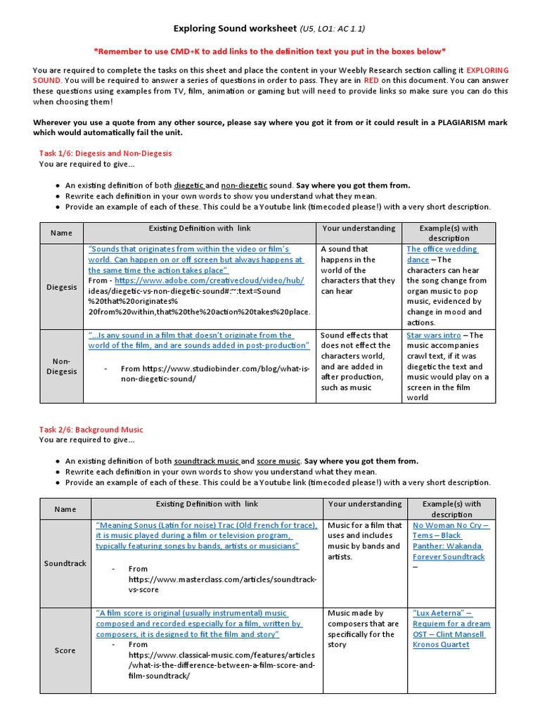 Exploring Sound Worksheet 5 1 1 1 | PDF | Amplifier | Microphone