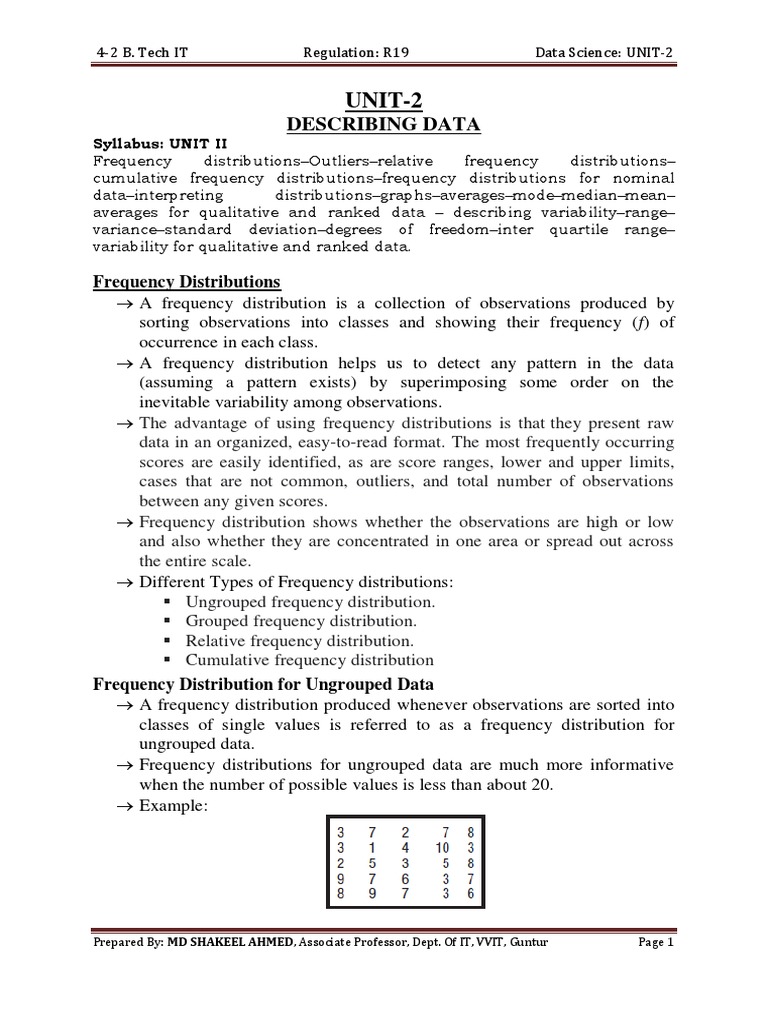 Dat Science Unit 2 | PDF | Standard Deviation | Variance
