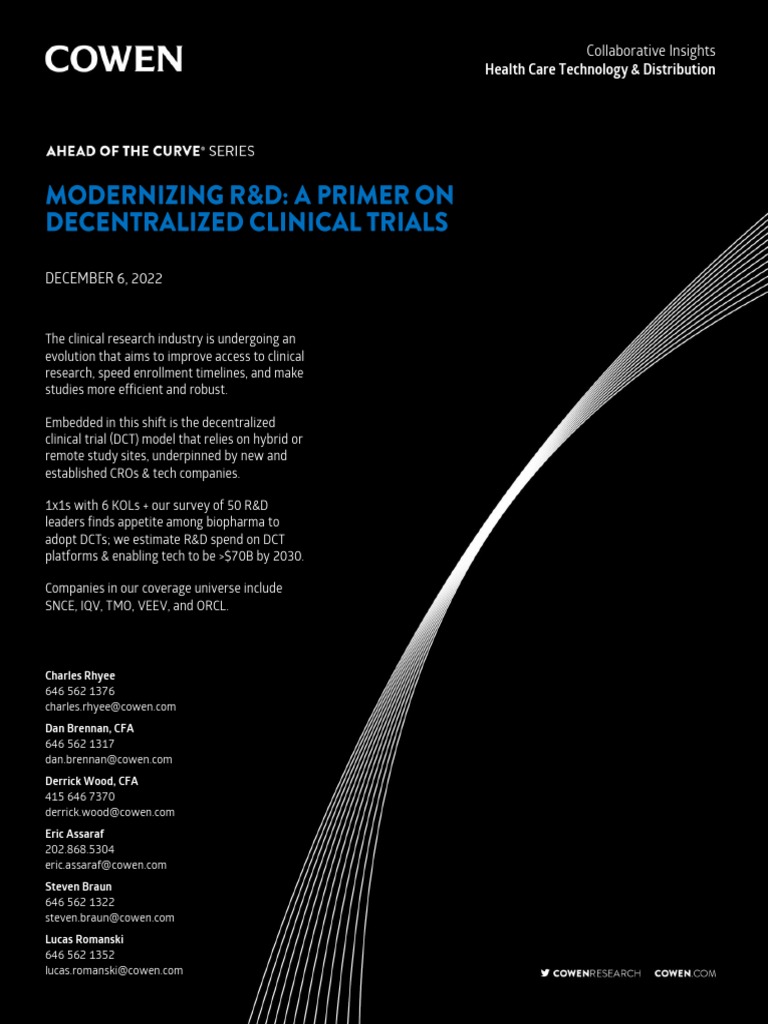 Cowen Modernizing R&D IC | PDF | Clinical Trial | Phases Of Clinical ...