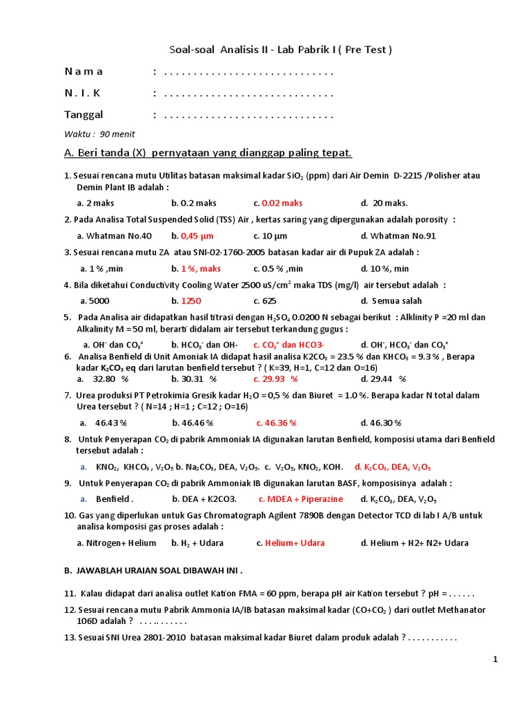 SOAL Kimia 2 | PDF | Sains & Matematika