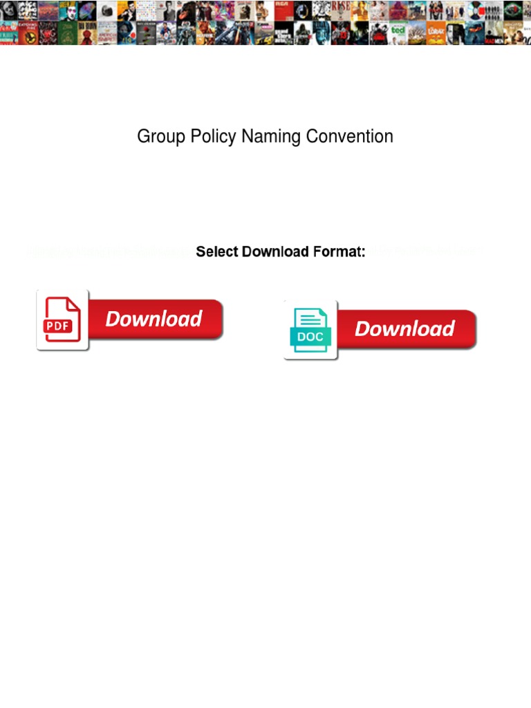 Group Policy Naming Convention | PDF | Group Policy | Active Directory