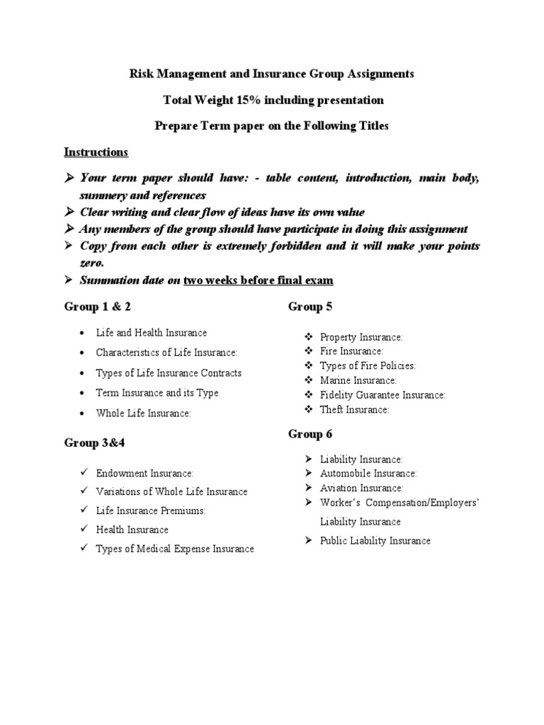 Risk Group Assignments | PDF