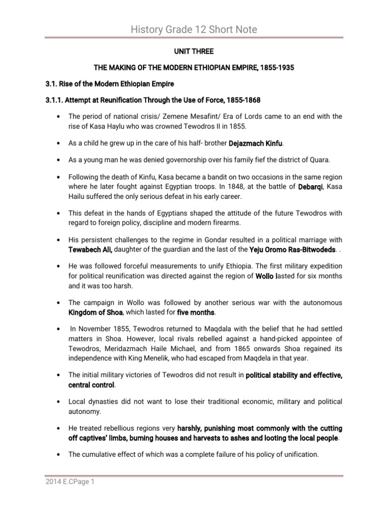 Grade 12 History Unit 3 Overview | PDF