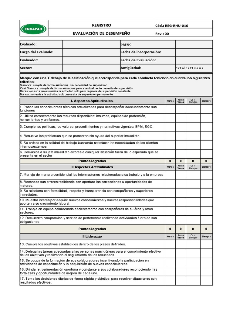 EPP - Formato para Líderes 2021 | PDF | Evaluación de desempeño | Gestión de recursos humanos