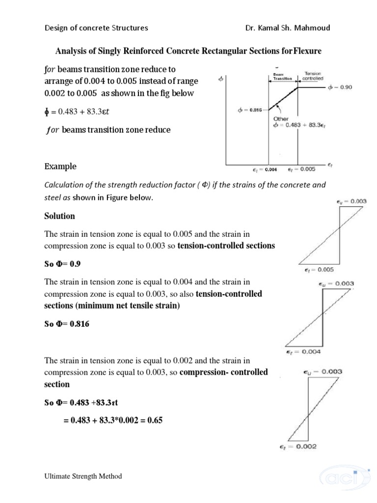 Analysis of Singly Reinforced Concrete Rectangular Sections For Flexure | PDF | Concrete ...