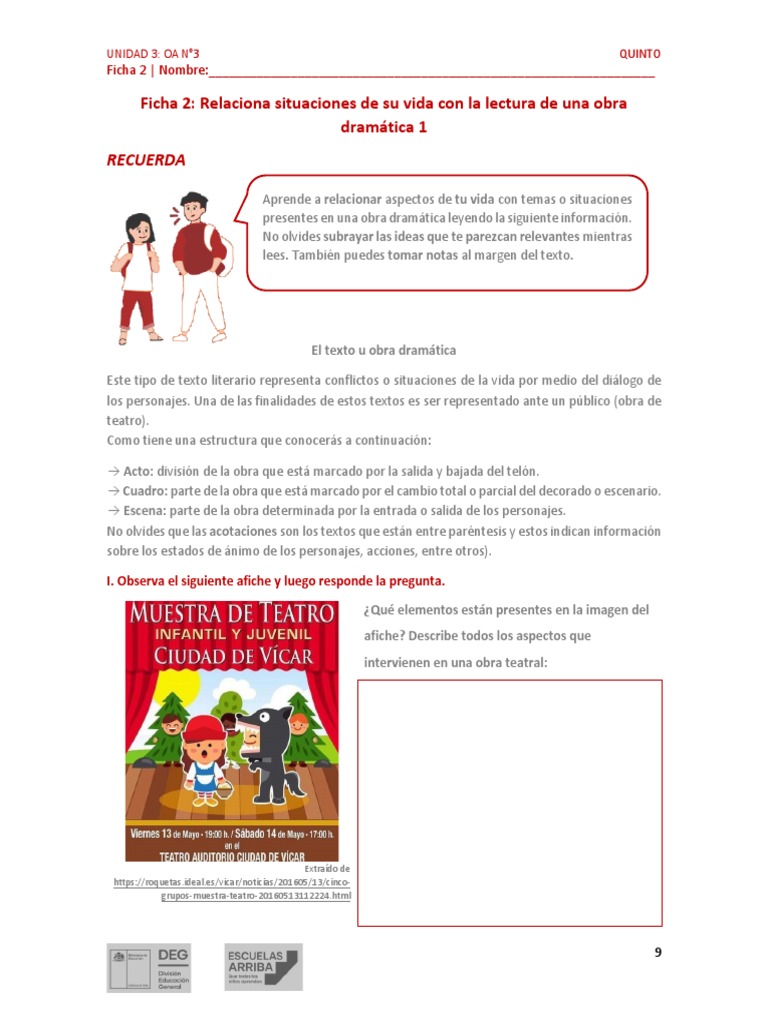 Lenguaje 5º - Relaciona Situaciones de Su Vida Con La Lectura de Una ...