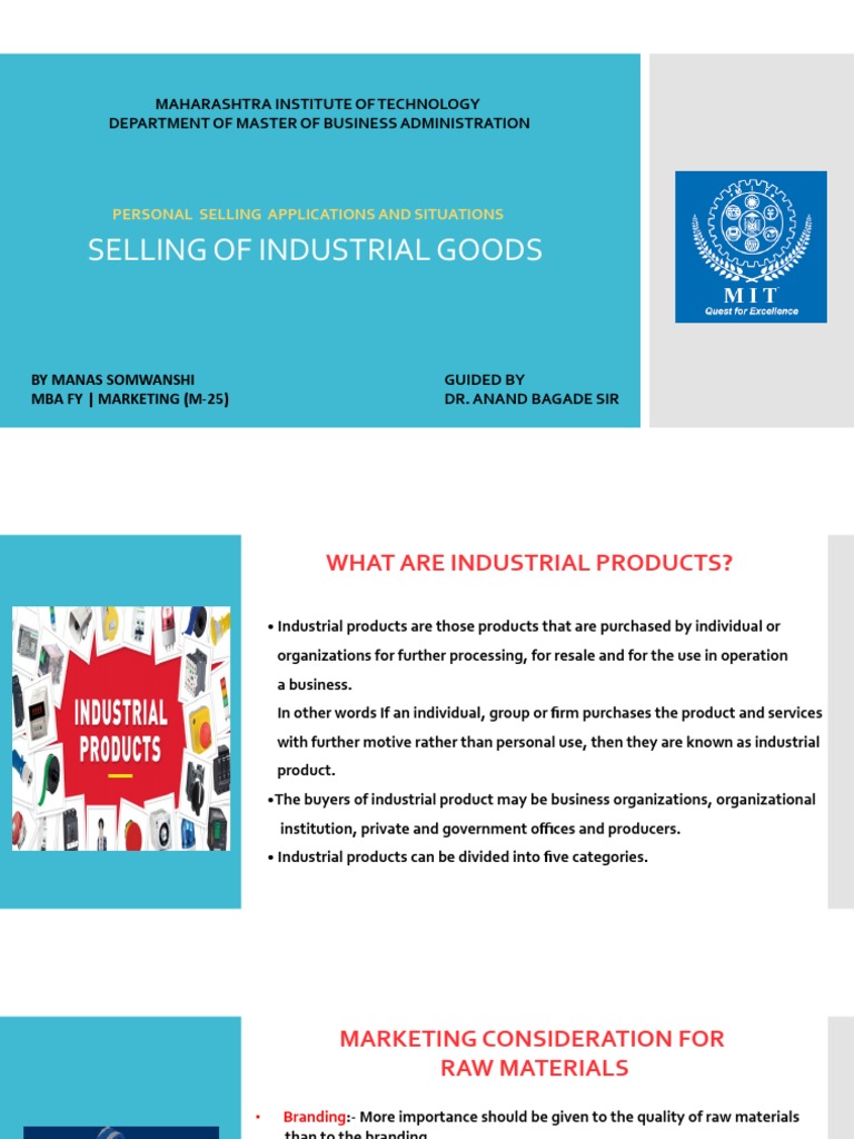 Selling of Industrial Products | PDF | Sales | Goods