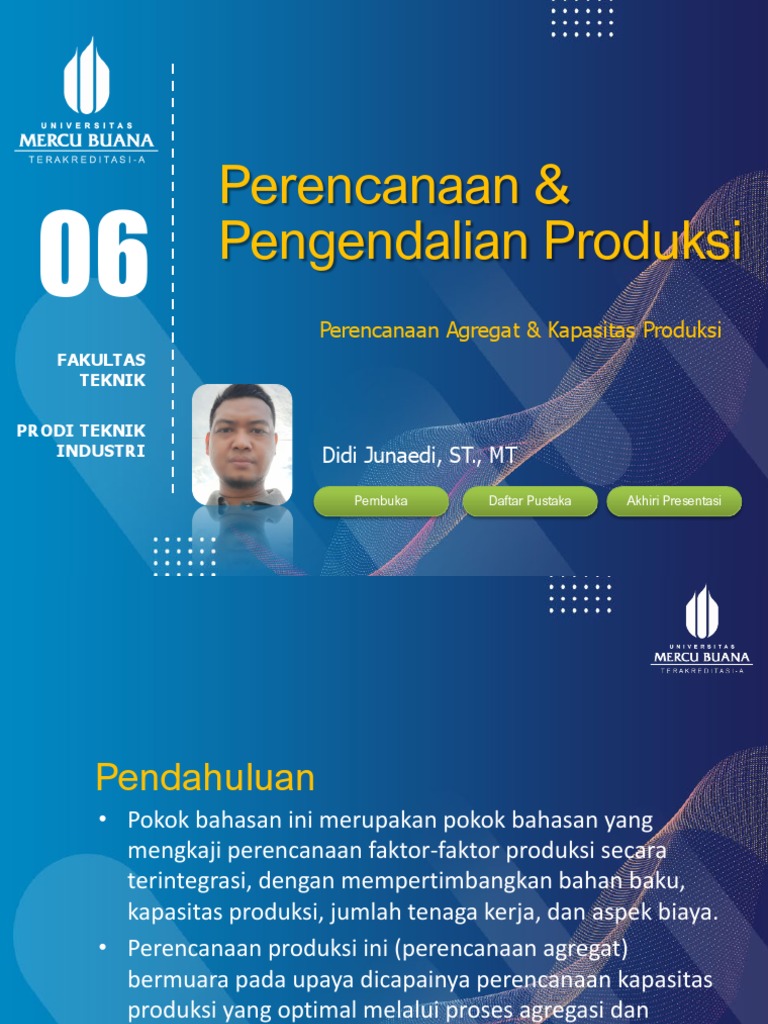 TM 5 - PPC - 2022 - Perencanaan Agregat Dan Kapasitas Produksi | PDF