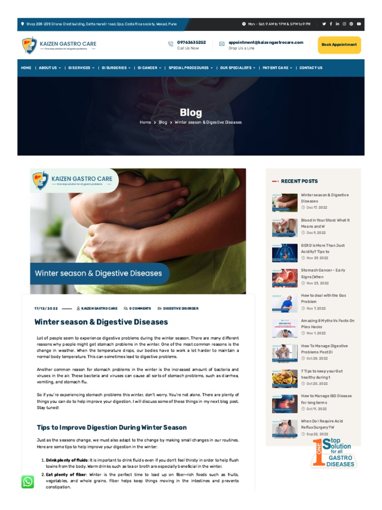 Winter Season & Digestive Diseases - Kaizen Gastro Care | PDF ...