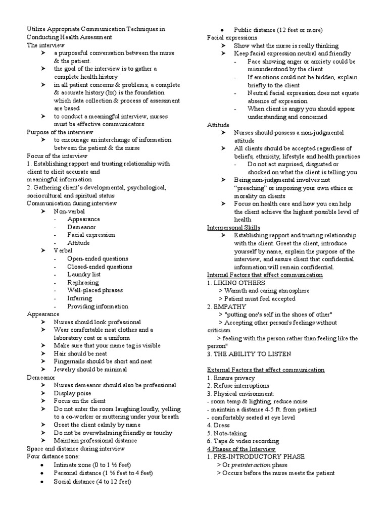 Effective Communication in Health Assessments | PDF | Nursing | Facial ...
