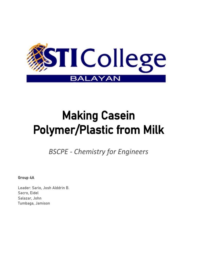 Casein Plastic Production from Milk | PDF | Plastic | Polymers
