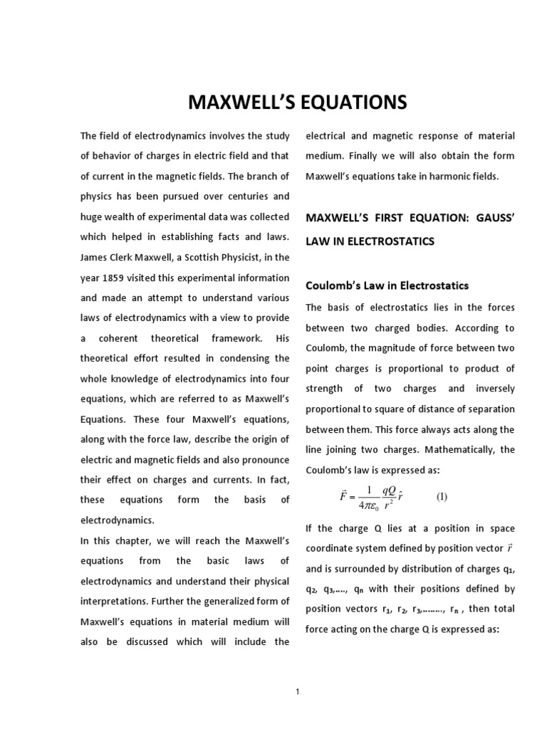 2-Maxwell Equations | PDF | Electromagnetic Induction | Magnetic Field