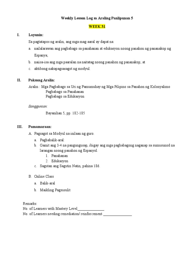 Week 31 Ap5 LP | PDF