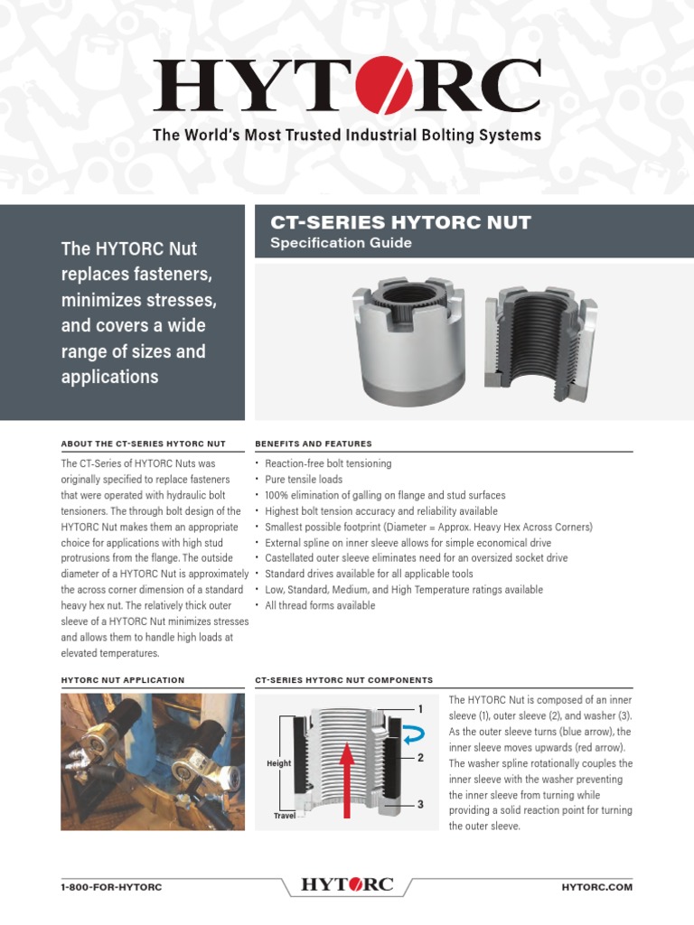 HYTORC NUT CT-Series Specification Guide-060220 | PDF | Screw ...