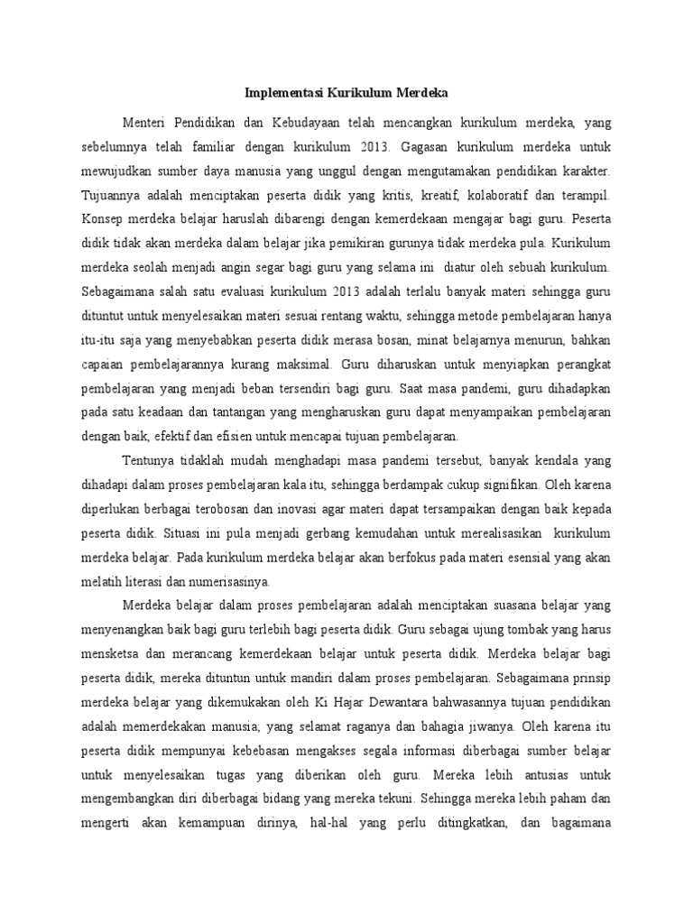 Implementasi Kurikulum Merdeka | PDF