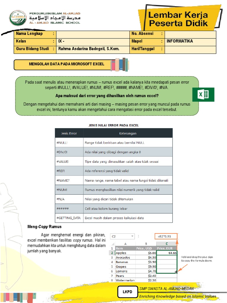 LKPD Nilai Error & Grafik Informatika - 9 | PDF