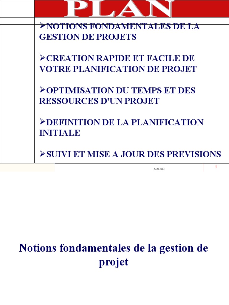Gestion de Projets Avec MS PROJECT | PDF | Planification | Gestion de projet