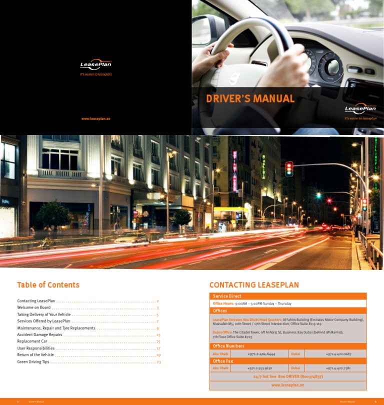 LeasePlan Emirates Driver Manual | PDF | Car | Fuel Economy In Automobiles
